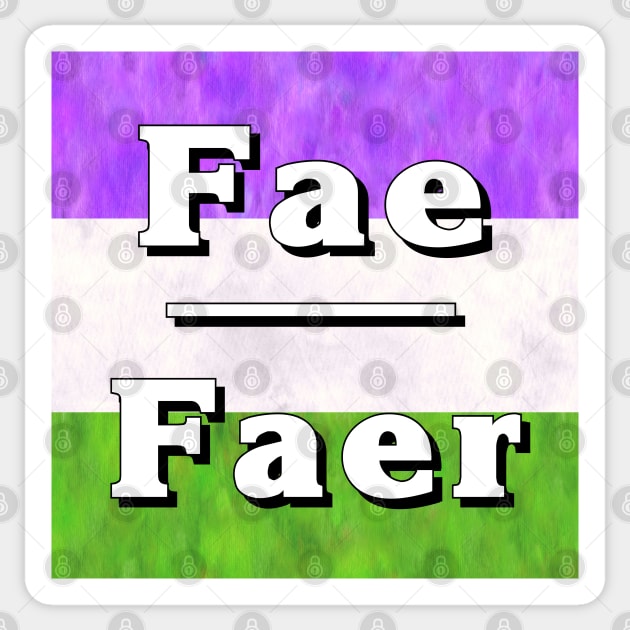 Fae-Faer Pronouns: Genderqueer - Genderqueer Pride - Sticker | TeePublic